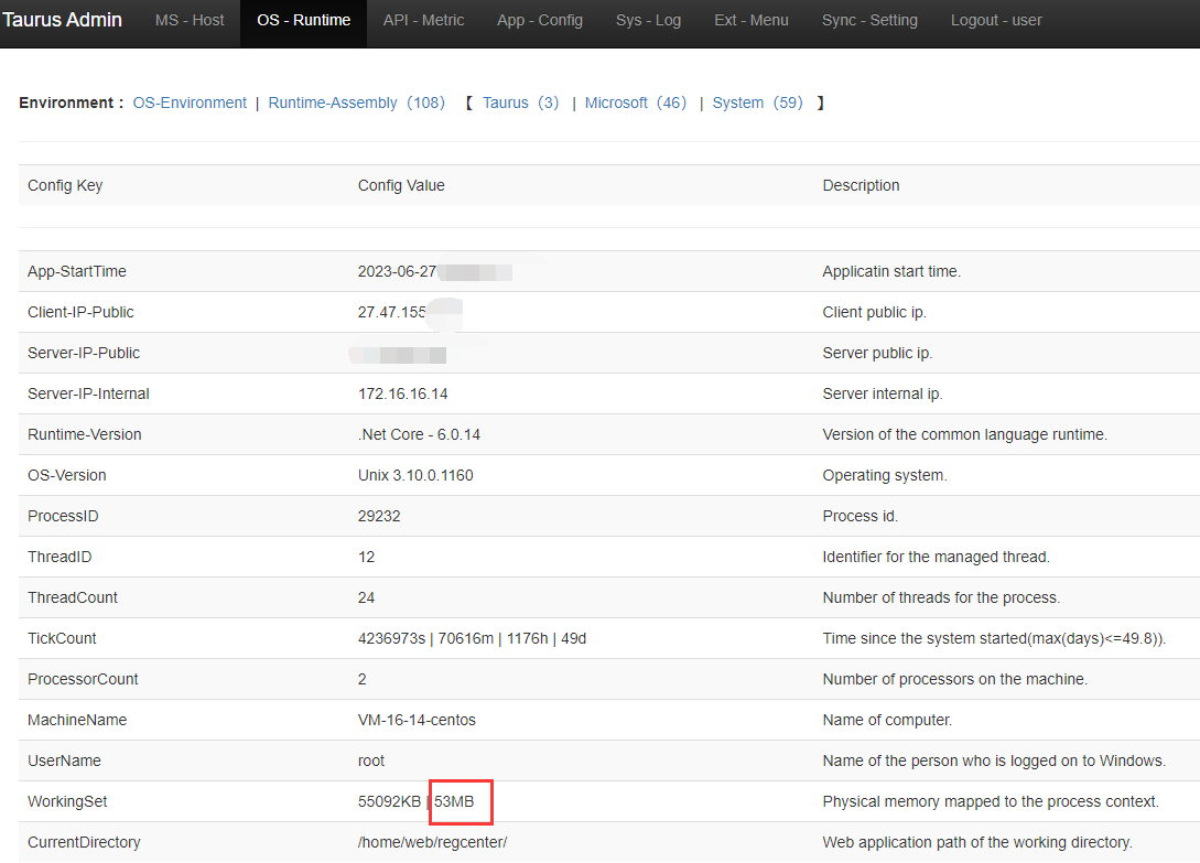 Taurus .Net Core 微服务开源框架：Admin 插件【2】 - 系统环境信息管理 - 【OS、Assembly】_taurus.mvc-CSDN博客