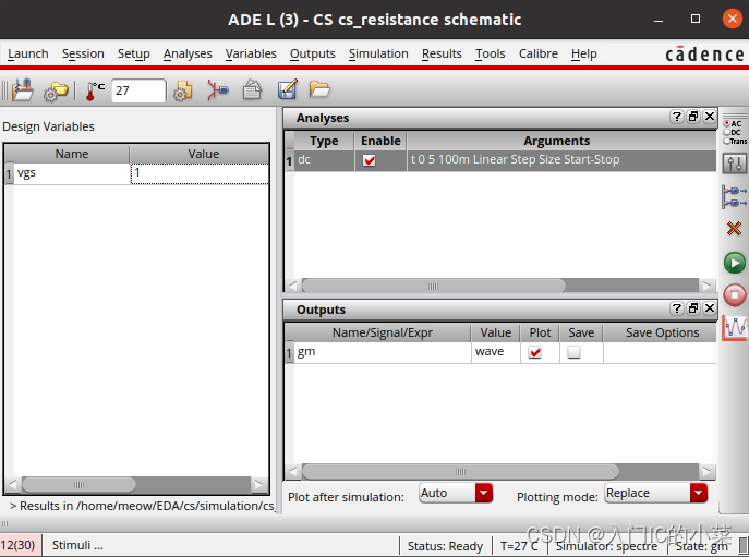 学习笔记(一):基于Cadence 618仿真跨导随输入电压变化图_cadence怎么仿真跨导-CSDN博客