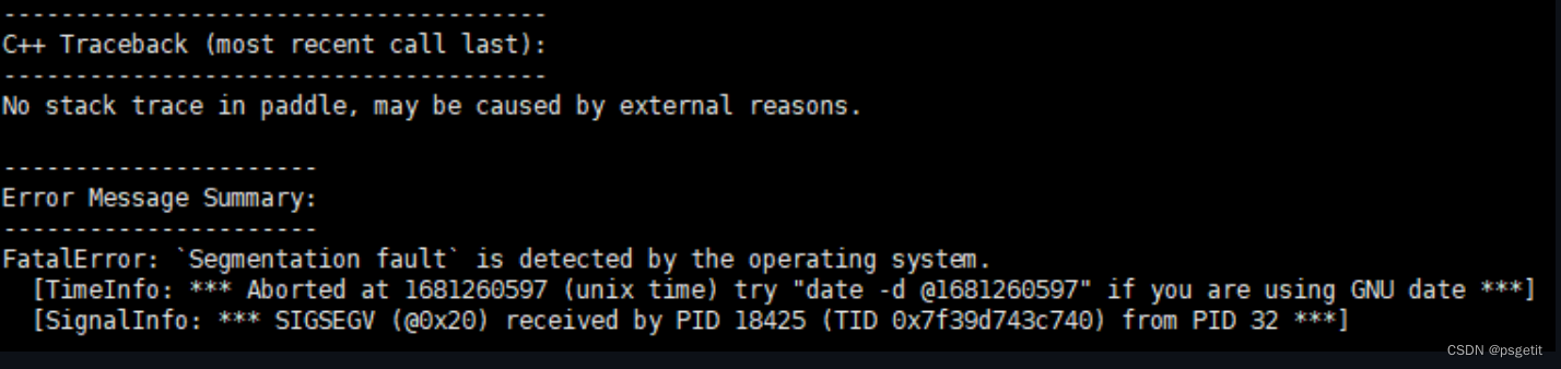 关于PaddleOCR使用踩坑_no stack trace in paddle, may be caused by externa-CSDN博客
