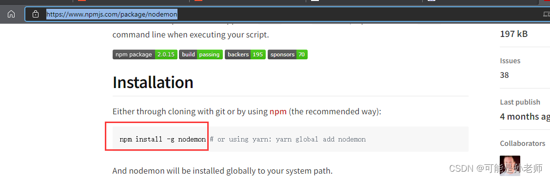 nodemon安装与环境配置_nodemon怎么配置-CSDN博客