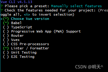 vue-cli 3.0在创建项目时无法选择配置_vue创建项目时没有选择项-CSDN博客