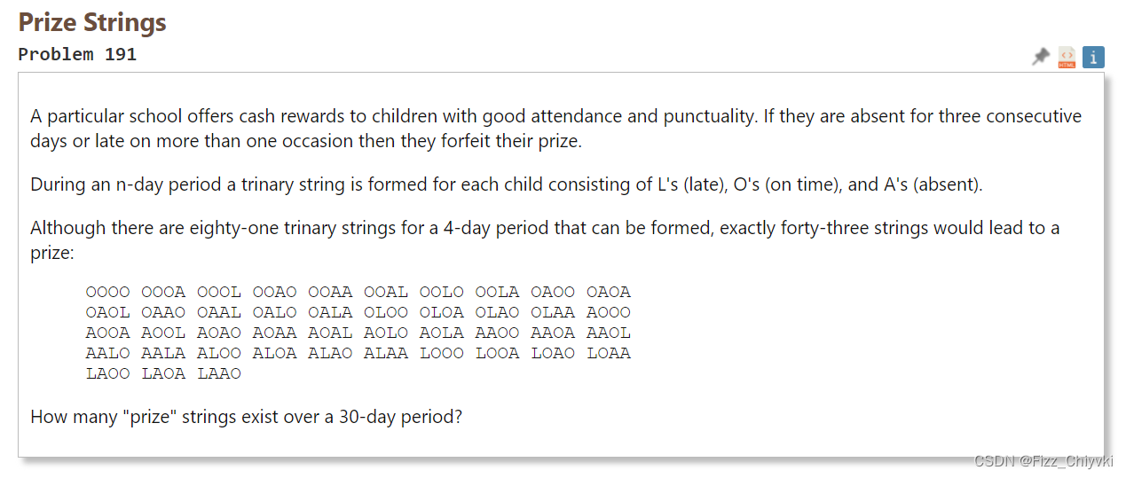 Project Euler_Problem 191_Prize Strings-CSDN博客