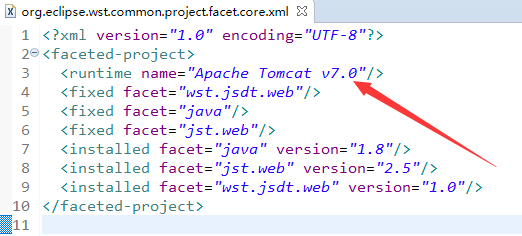 eclipse报错：Target runtime Apache Tomcat v7.0 is not defined_descriptionresourcepathlocationtype ...