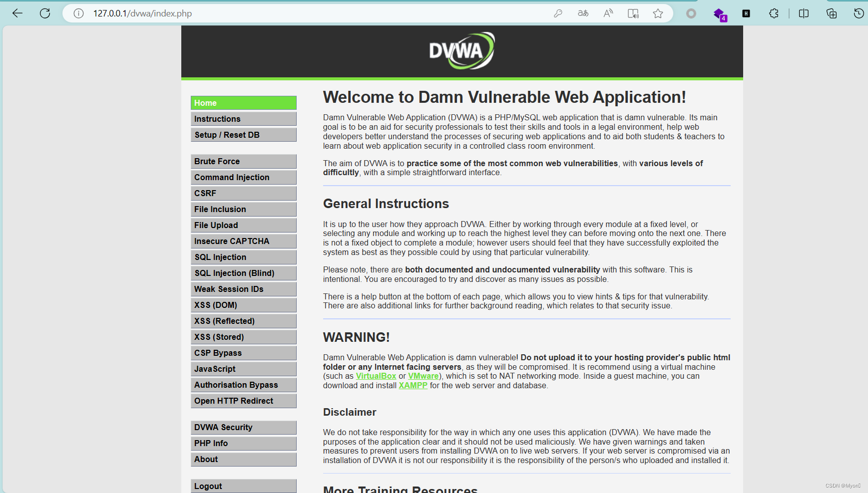 网络安全最典型基础靶场-DVWA-本地搭建与初始化_小皮面板添加回环网址-CSDN博客