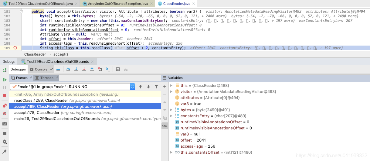 83 关于org.springframework.asm.ClassReader.readClass ArrayIndexOutOfBoundsException: 256-CSDN博客