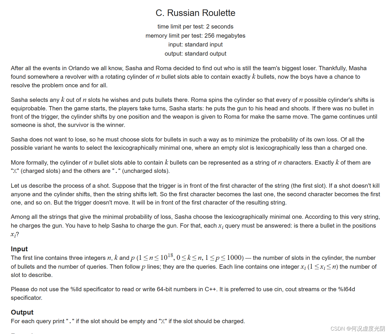 C. Russian Roulette（构造）_russian roulette题解-CSDN博客