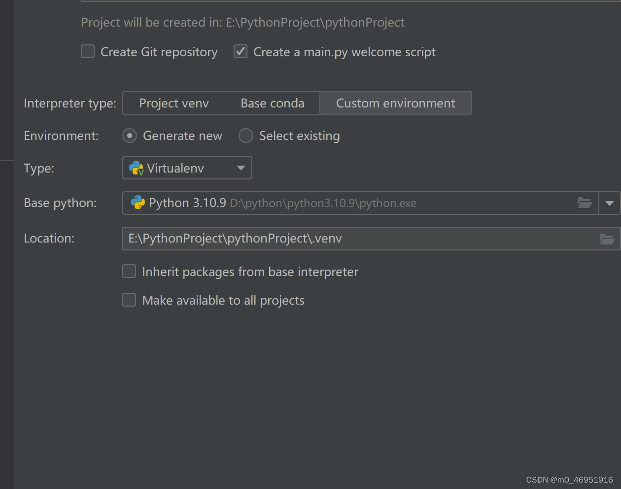 PyCharm三种解释器的区别_project venv-CSDN博客
