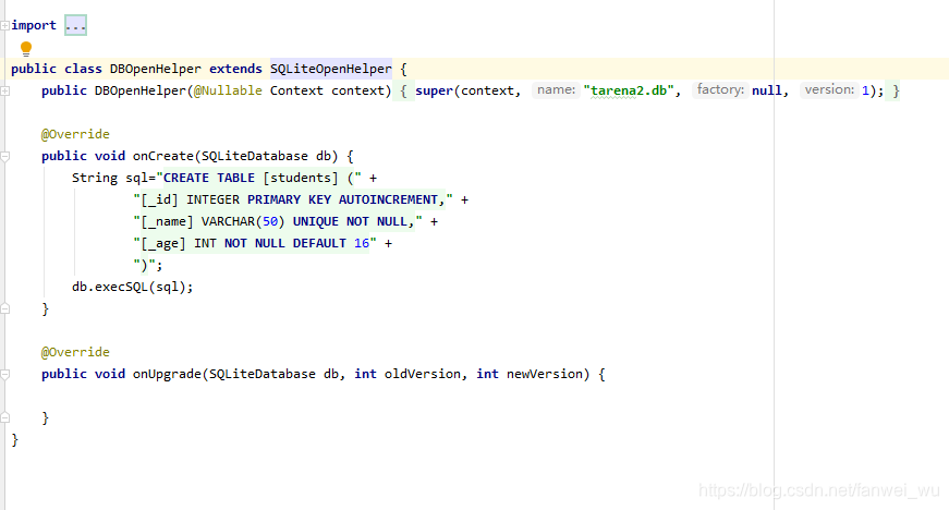 Android sqlite 辅助类 SQLiteOpenHelper 类实现_android提供操作sqlite数据库的助手类是-CSDN博客
