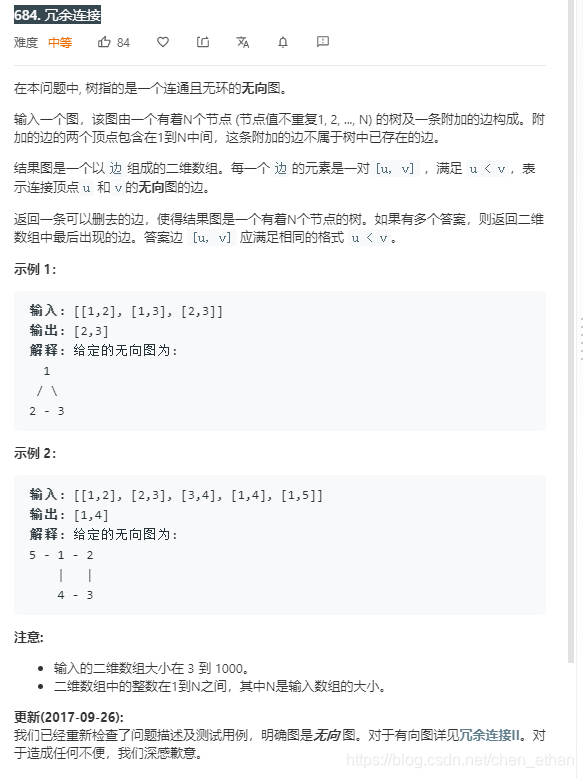 leetcode 684. 冗余连接 ufs_*returnsize = 2;多余-CSDN博客