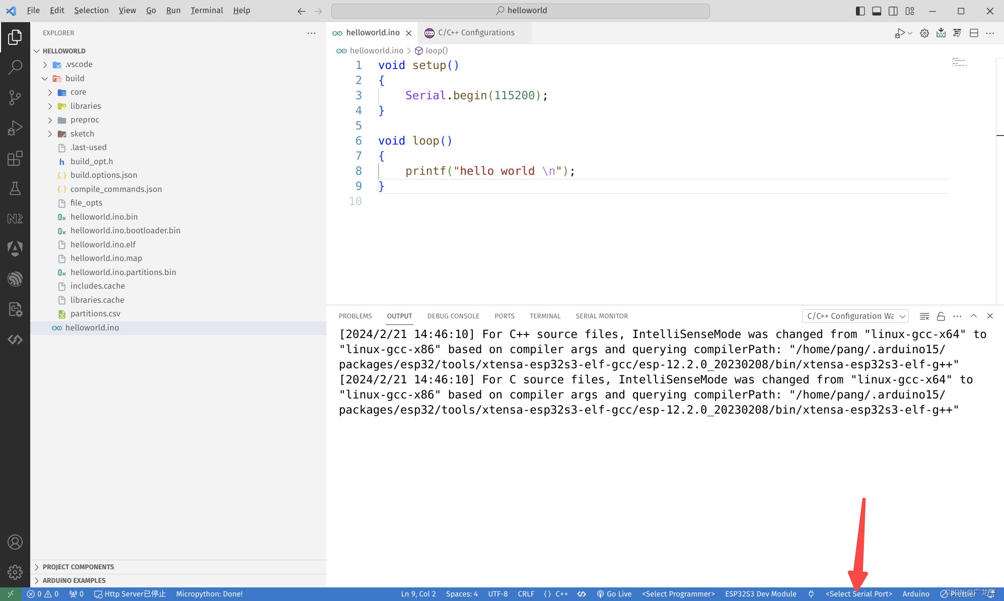 【Esp32S3 | Arduino】在Ubuntu下配置vscode+arduino-cli的开发环境_arduino cli-CSDN博客