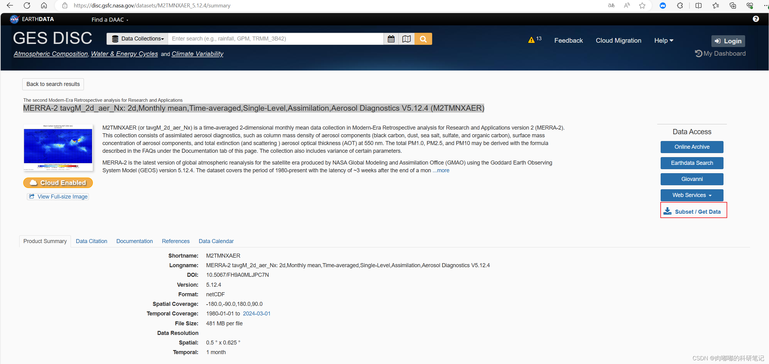 MERRA2 AOD 数据下载_merra2数据下载-CSDN博客