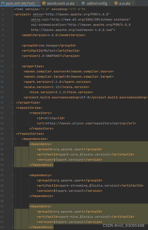 IDEA创建maven项目并用spark程序访问hive_spark连接hive需要的jmaven-CSDN博客