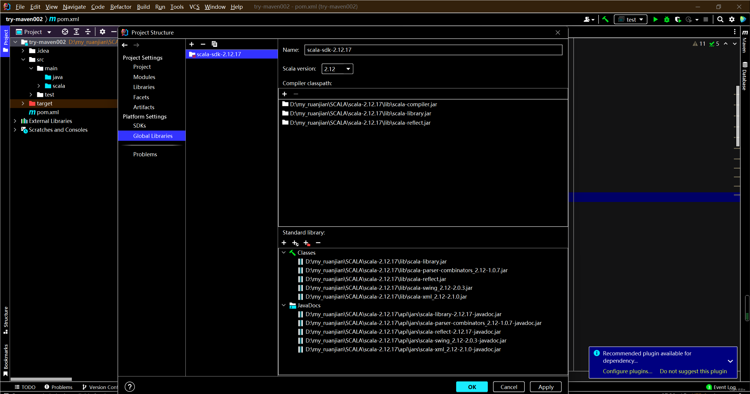 idea2021.3.3 创建maven-scala项目并解决遇到的问题_cannot find project scala library-CSDN博客