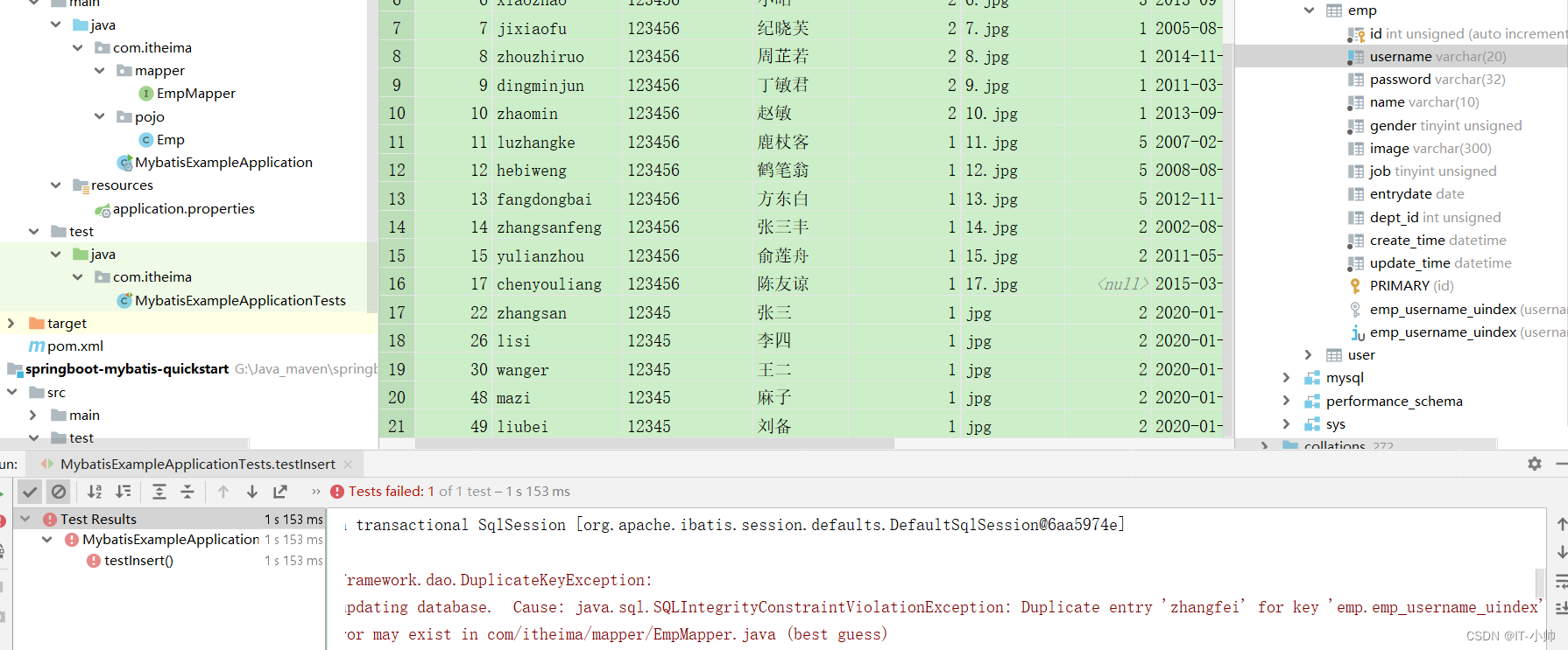 IDEA的Mybatis插入insert into数据报错：Duplicate entry ‘id_name‘ for key ‘index_name‘_insert into ...