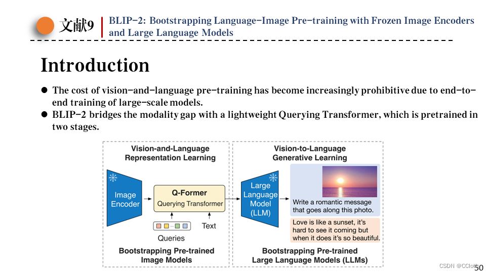 [阅读笔记9][BLIP-2]Bootstrapping Language-Image Pre-training with Frozen Image Encoders and Large ...