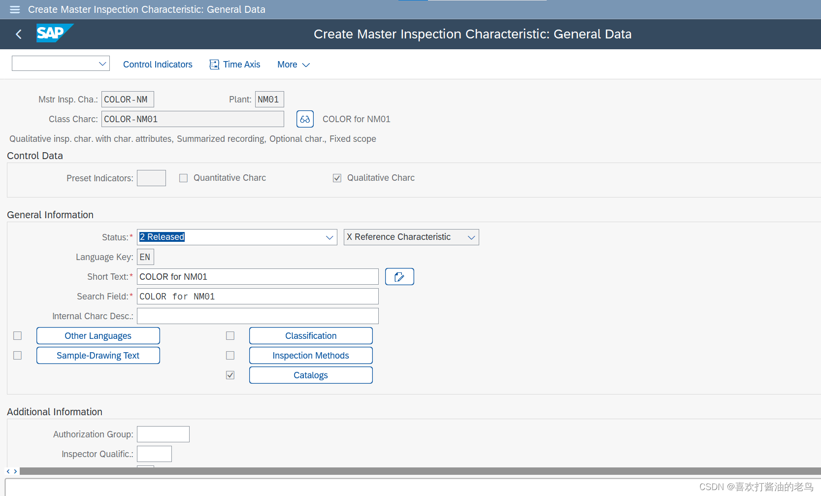 SAP QM QS21创建检验特性，报错 - No selected set is assigned to the class ...