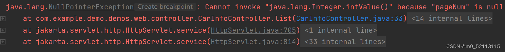 关于使用axios请求，get方式传参报错Cannot invoke “java.lang.Integer.intValue()“ because “pageNum“ is null的问题 ...