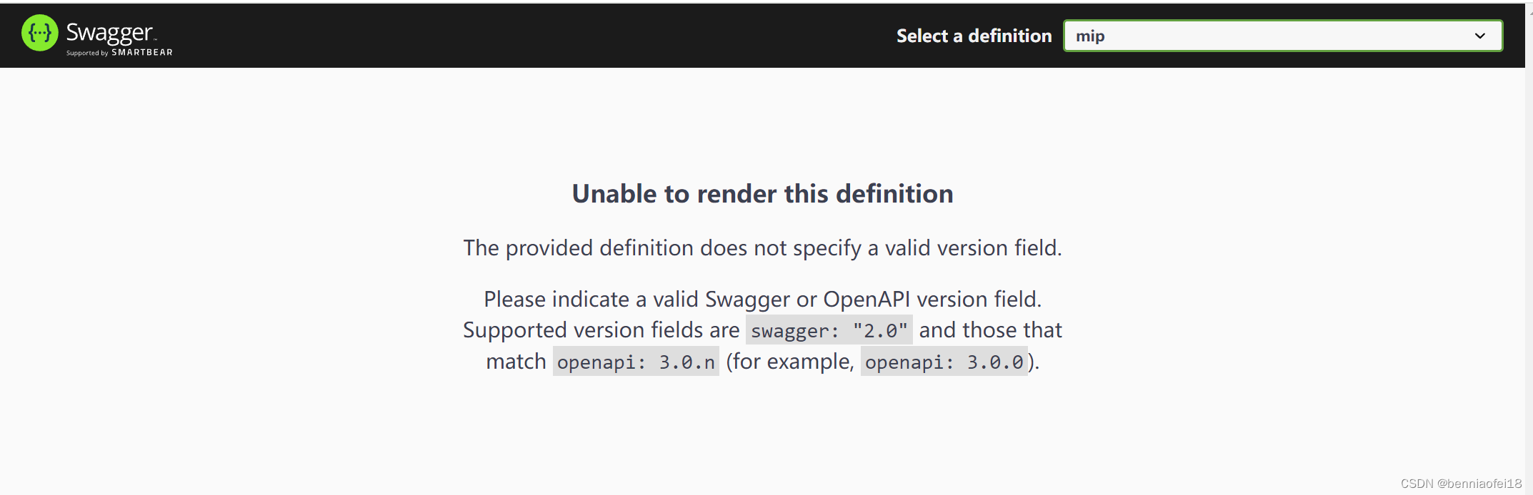 swagger文档无法访问_please indicate a valid swagger or openapi version-CSDN博客