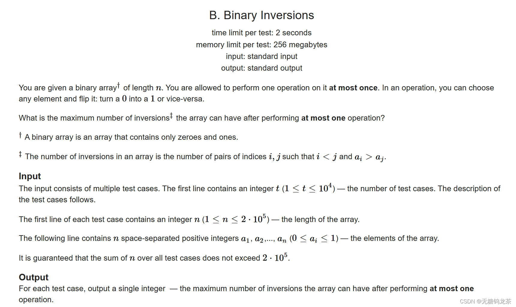 codeforces 题目 Binary Inversions-CSDN博客
