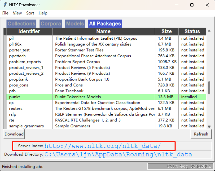 NLTK工具安装记录-CSDN博客
