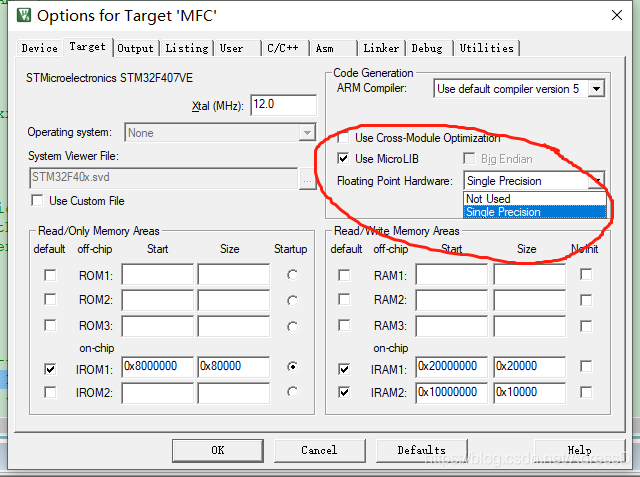 转载 ：Keil 中如何使用 STM32F4xx 单片机硬件浮点单元_keil支持浮点数设置-CSDN博客