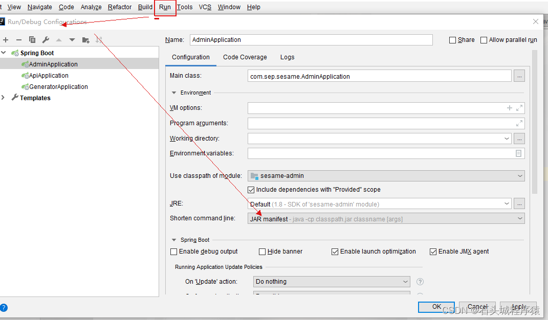 SpringBoot :Command line is too long. Shorten command line for xxx or also for Spring Boot ...