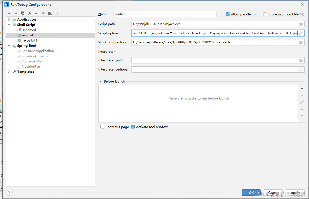 IDEA 添加nacos ，Sentinel脚本_idea集成nacos脚本-CSDN博客