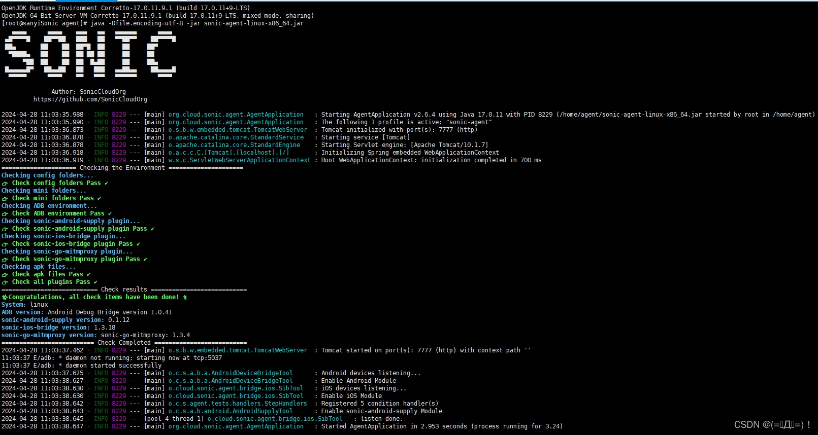 SONIC 前后端部署与 Agent 端部署 问题求助_sonic部署-CSDN博客