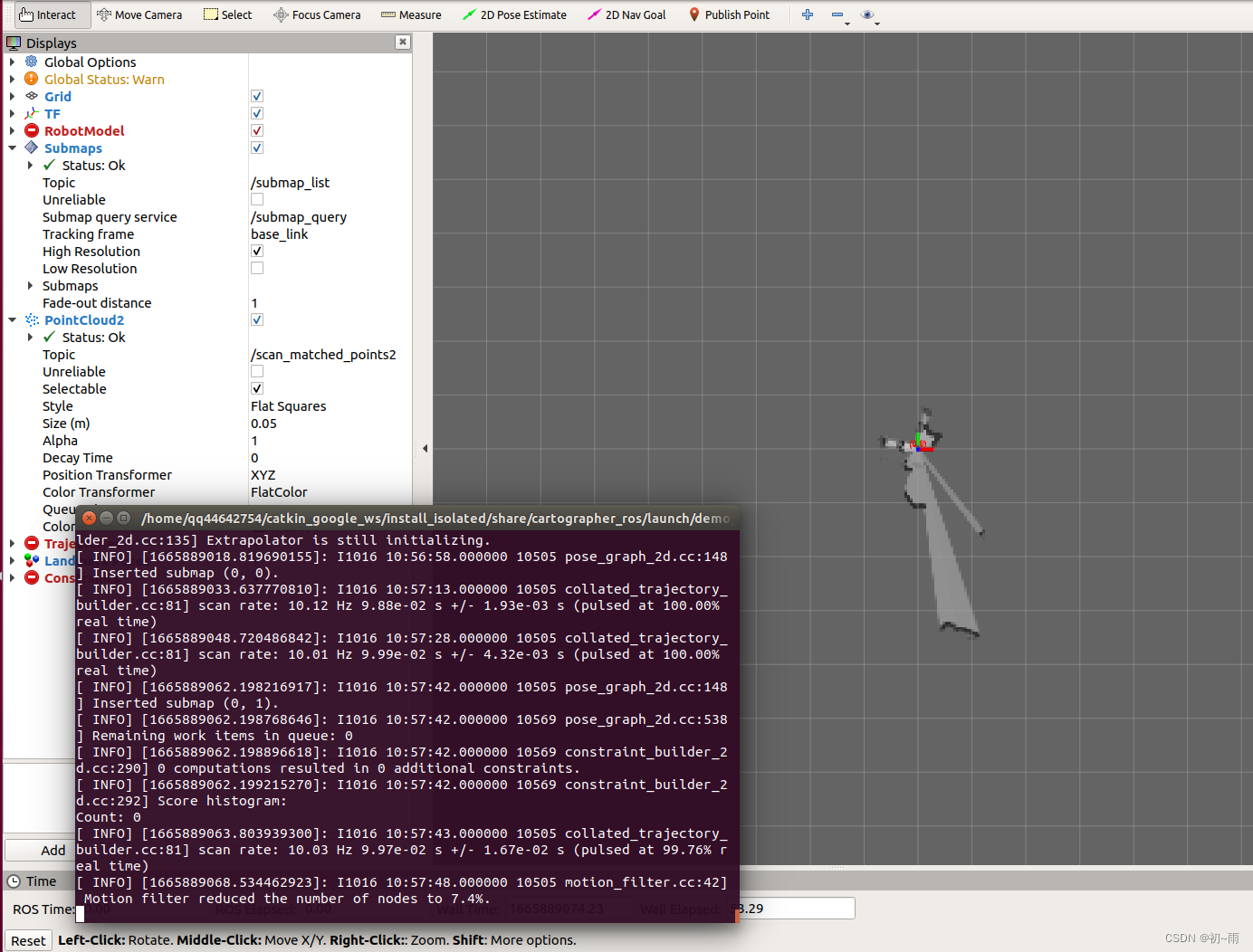 谷歌cartographer算法手持二维激光雷达建图（不使用里程计及IMU）_室外二维建图容易失效吗-CSDN博客