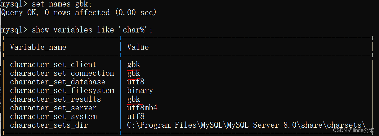 MySQL命令行中文乱码问题_set names gbk-CSDN博客