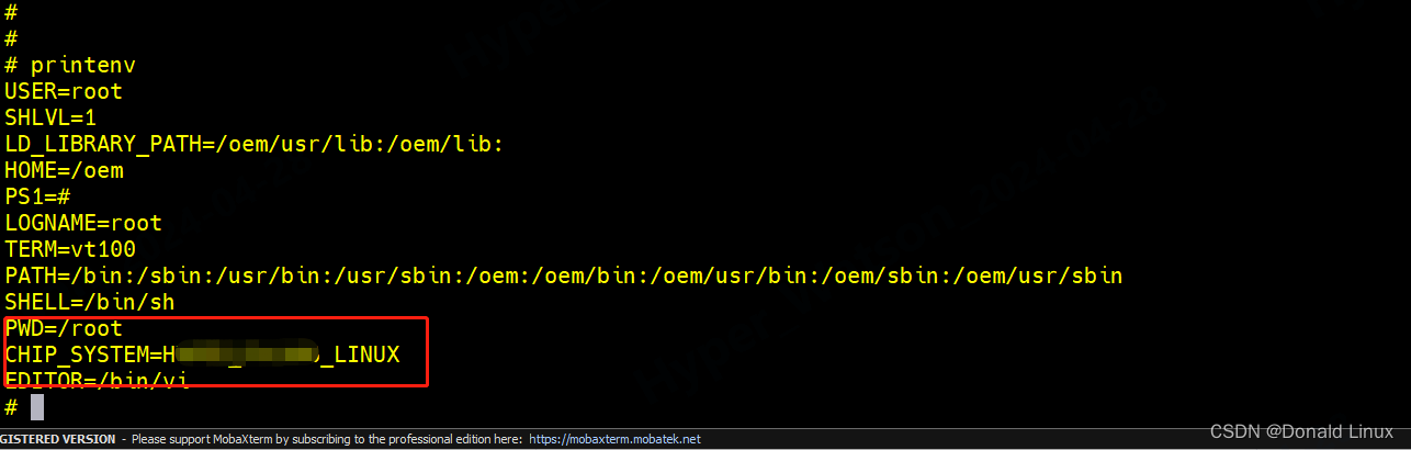 2023-04-28 buildroot 系统增加一个全局的环境变量方法，printenv 命令查看环境变量， char *env_var = getenv(“MY_VAR“)获取环境变量 ...