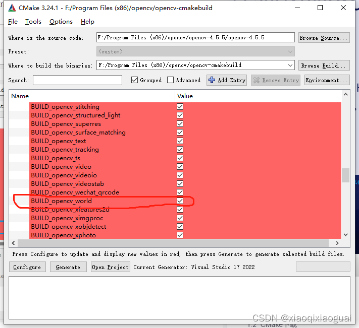 Windows+vs2022+cmake+opencv455_cmake 安装 opencv4.5.5-CSDN博客