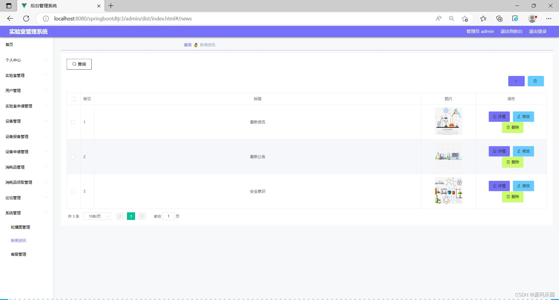 基于SSM+SpringBoot+Vue+ElementUI的实验室预约设备信息管理系统(附论文)_企业内部检测设备预约系统 ui-CSDN博客