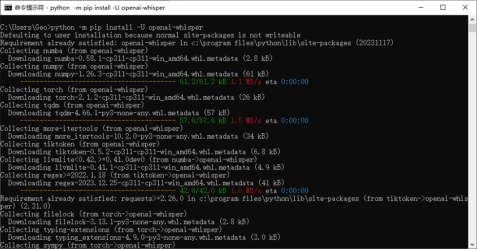 python AI应用之win10本地部署Whisper AI(视频/语音文件自动转字幕)_本地部署 生成ai文本-CSDN博客