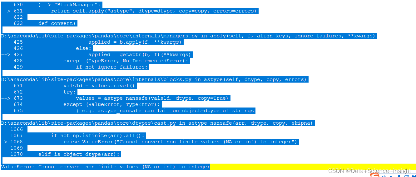 解决pandas：valueerror Cannot Convert Non Finite Values Na Or Inf To Integer Csdn博客 6544