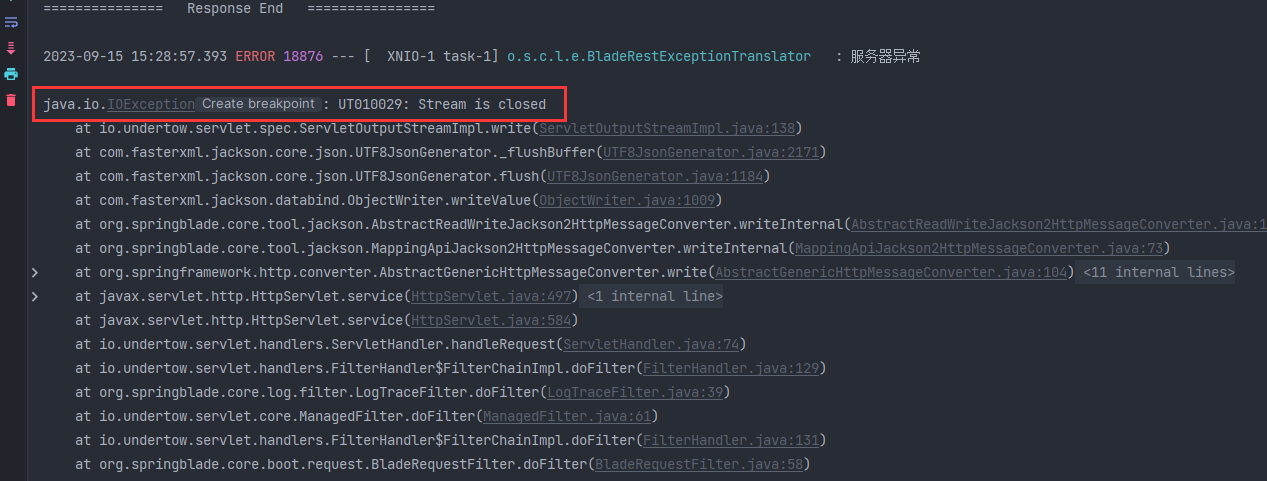 【Spring】数据导出为Excel的接口报java.io.IOException: UT010029: Stream is closed错误-CSDN博客