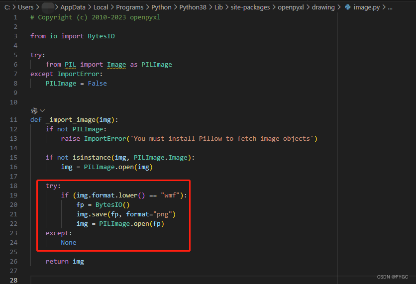 openpyxl UserWarning: wmf image format is not supported so the image is ...