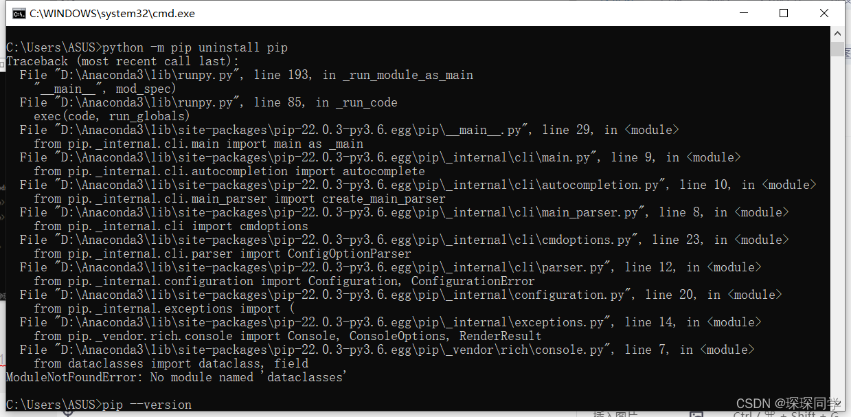 pip报错ModuleNotFoundError: No module named ‘dataclasses‘解决_from ...