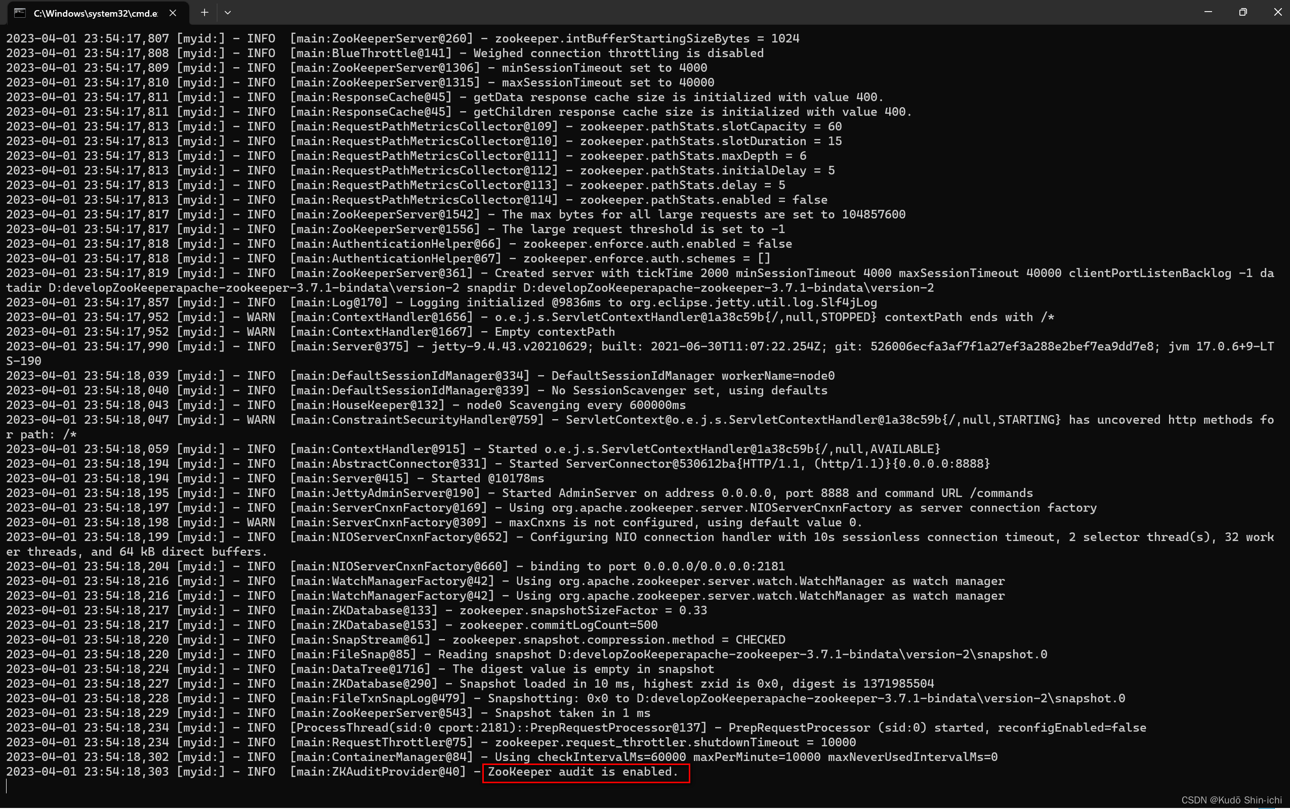 解决Zookeeper audit is disabled-CSDN博客