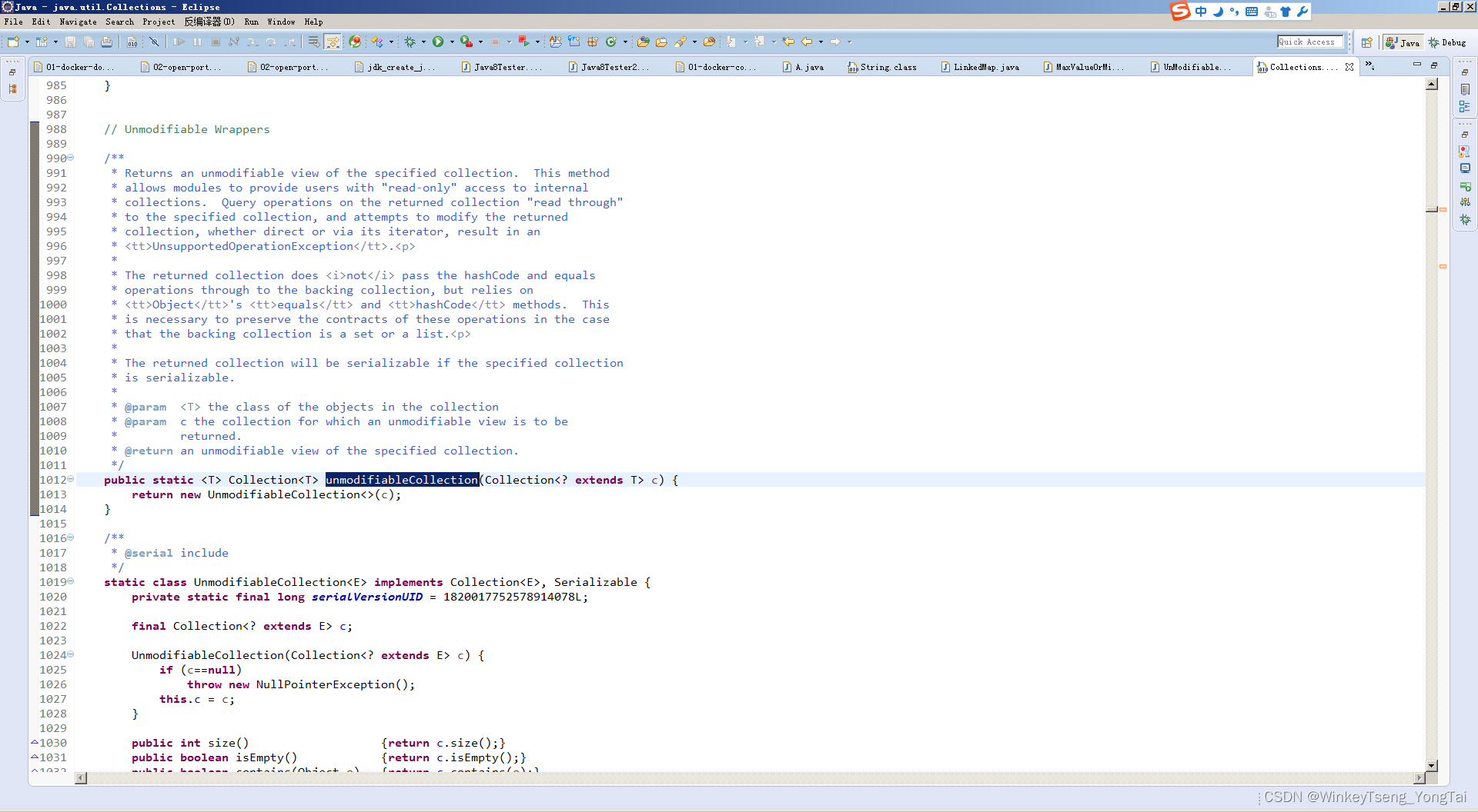 UnModifiableCollection.java_at java.util.collections$unmodifiablecollection.ad-CSDN博客