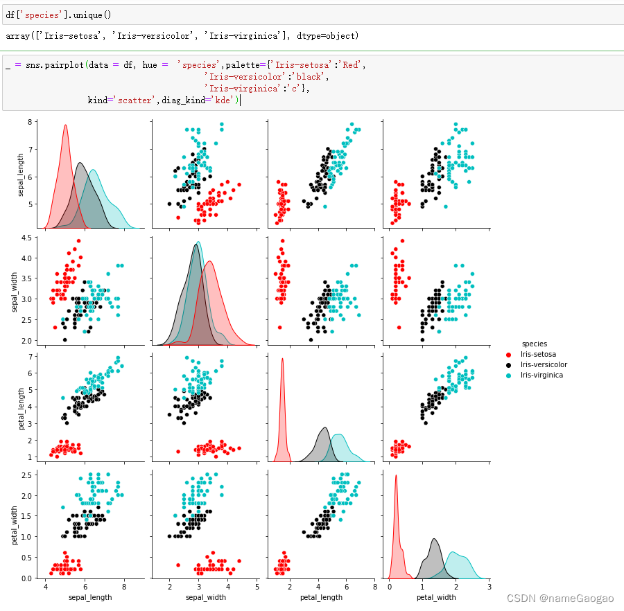 使用sns.pairplot()对鸢尾花数据画图可视化-CSDN博客