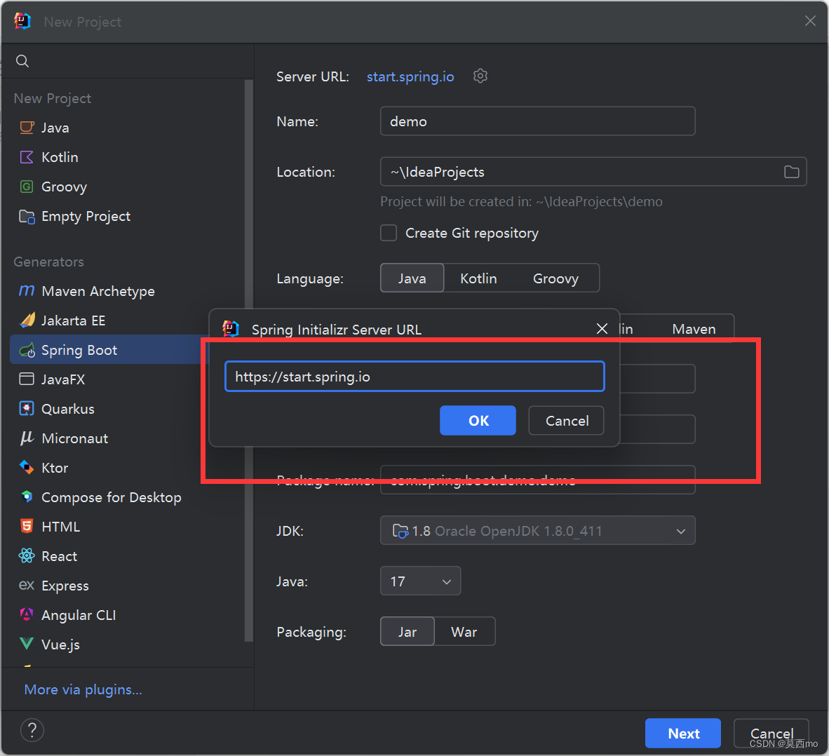 IDEA中springboot只能创建java17及以上的版本_idea创建springboot jdk 17-22-CSDN博客