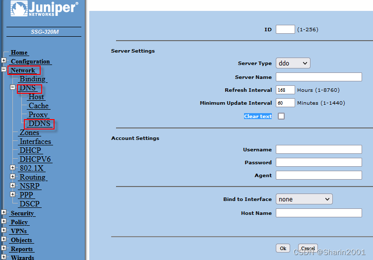 Juniper Netscreen SSG 防火墙 配置来自第三方(myonlineportal.net DDNS dynamic dns)的动态DNS更新_members.dyndns ...