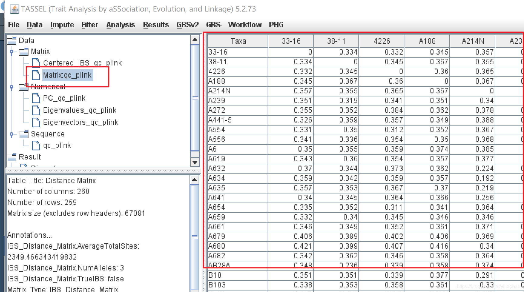 使用TASSEL学习GWAS笔记（3/6）：基因型数据可视化：kingship，PCA，MDS_tassel gwas-CSDN博客