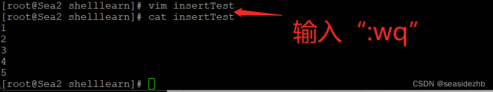 Linux学习之vim在光标所在处写入内容，保存退出_vim insert后怎么保存-CSDN博客