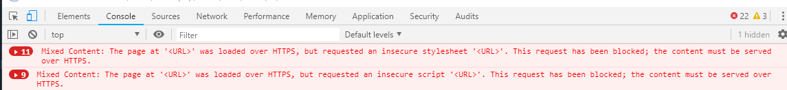 Mixed Content: The page at ‘＜URL＞‘ was loaded over HTTPS, but requested an insecure script ‘＜URL ...