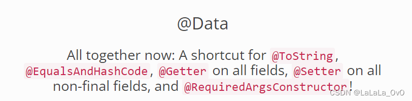 lombok @Data 包含的注解_data有lombook哪些注解组成-CSDN博客