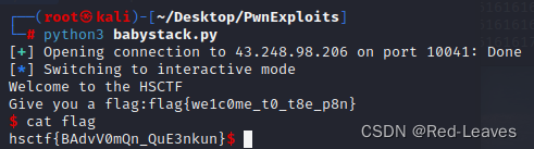 XSCTF联合招新赛（热身赛）babystack & easyrop_guess-xsctf-CSDN博客