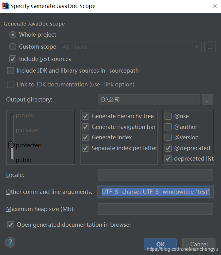 IDEA生成Java doc_idea generate javadoc utf-8-CSDN博客