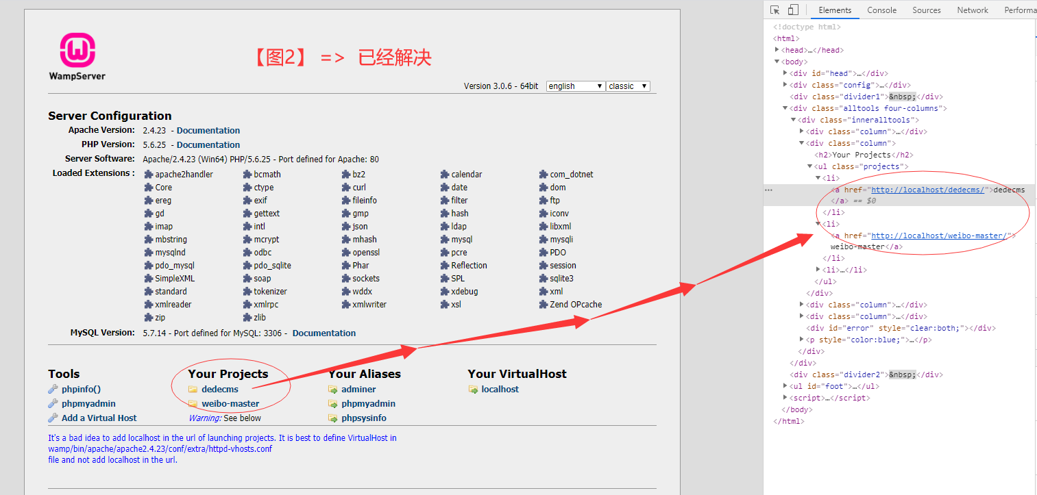 解决篇：wampserver访问your projects项目，路径不加localhost前缀 - 解决篇_wampserver your project-CSDN博客